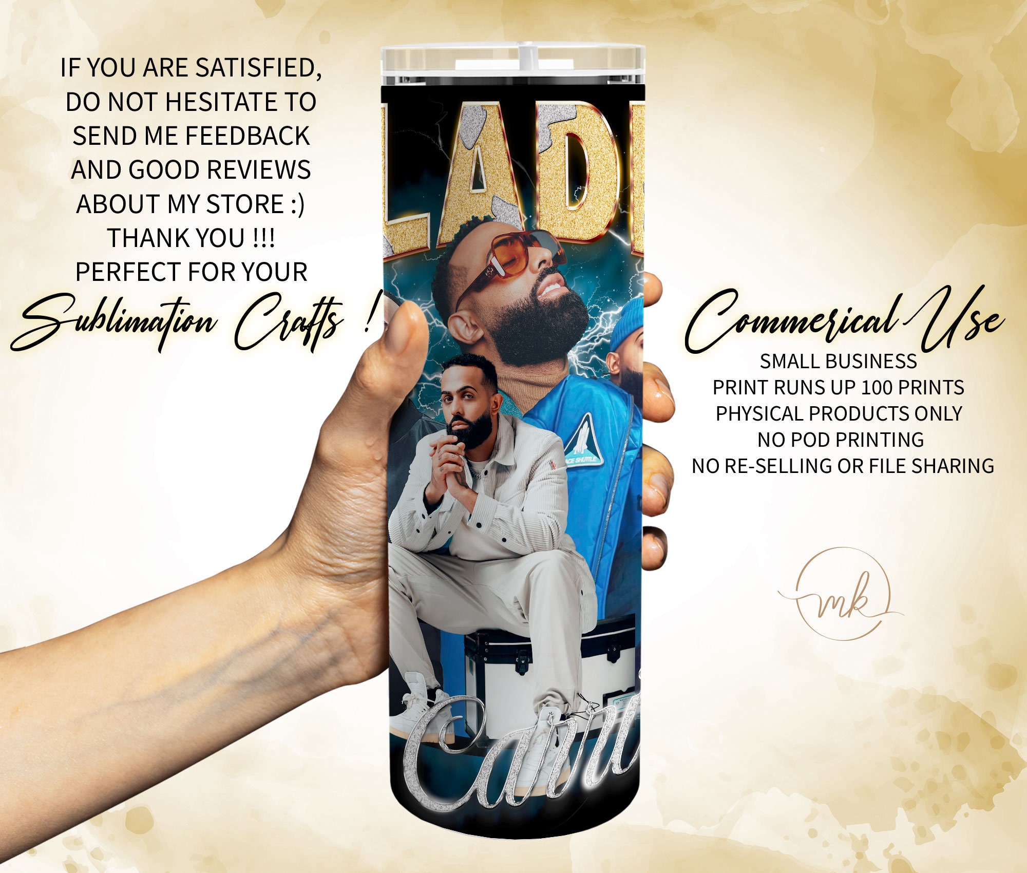 Rapper Skinny Tumbler 20 Oz Sublimation Design PNG Singer Tumbler ...