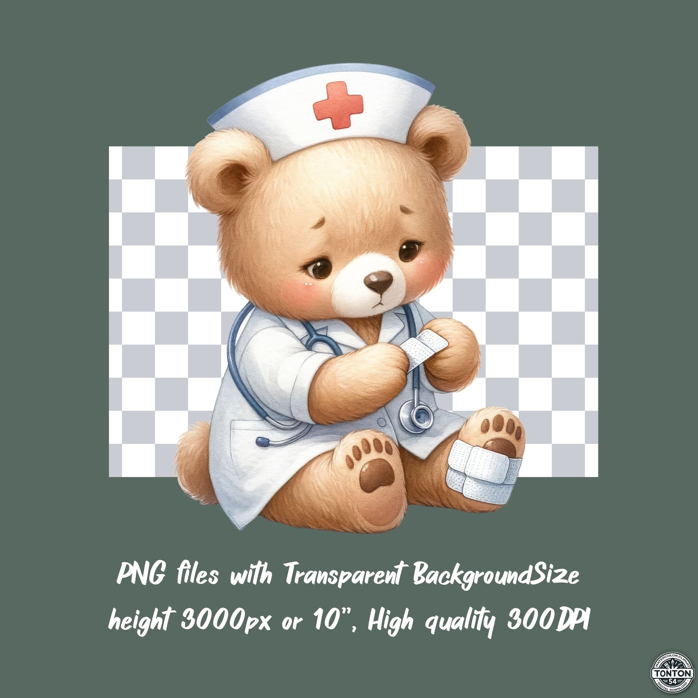 Watercolor Nurse Bear Clipart Set: Healthcare Designs (digital Download) - Etsy