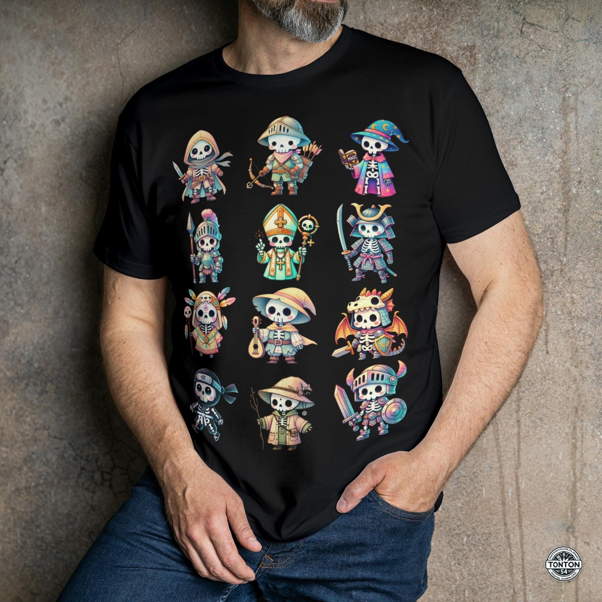 Cute Skeleton Warrior, Adventures in Dungeon, Digital Download, 21 PNG ...