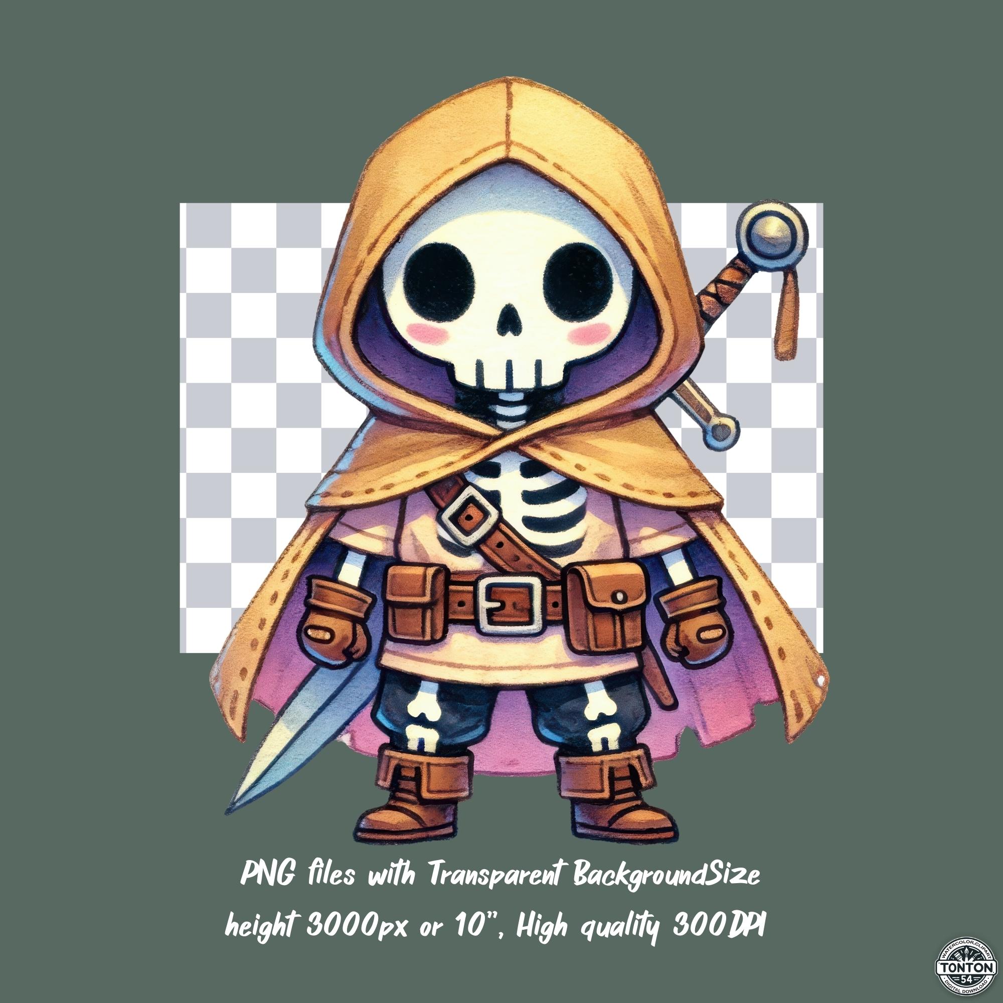Cute Skeleton Warrior, Adventures in Dungeon, Digital Download, 21 PNG ...