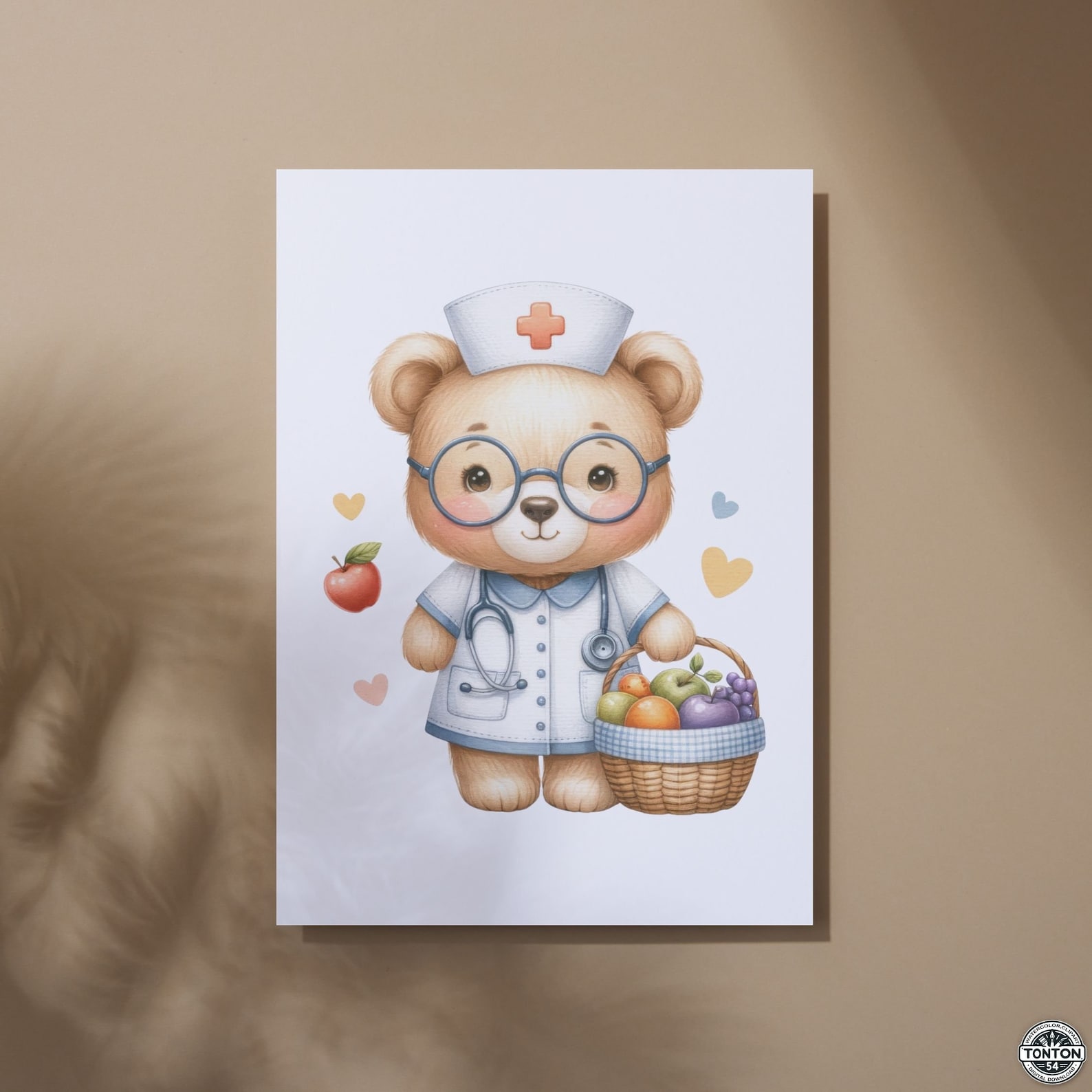 Cute Bear Nurse, Watercolor Clipart Set for Healthcare Designs ...