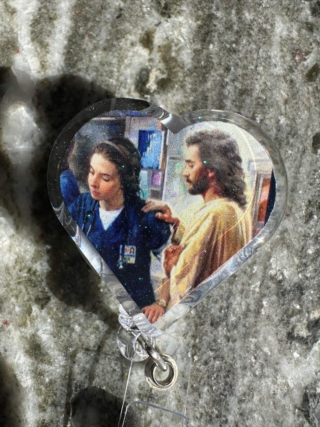 Glitter Jesus Badge Reel, Christian Badge Reel, Faith, Angel - Etsy