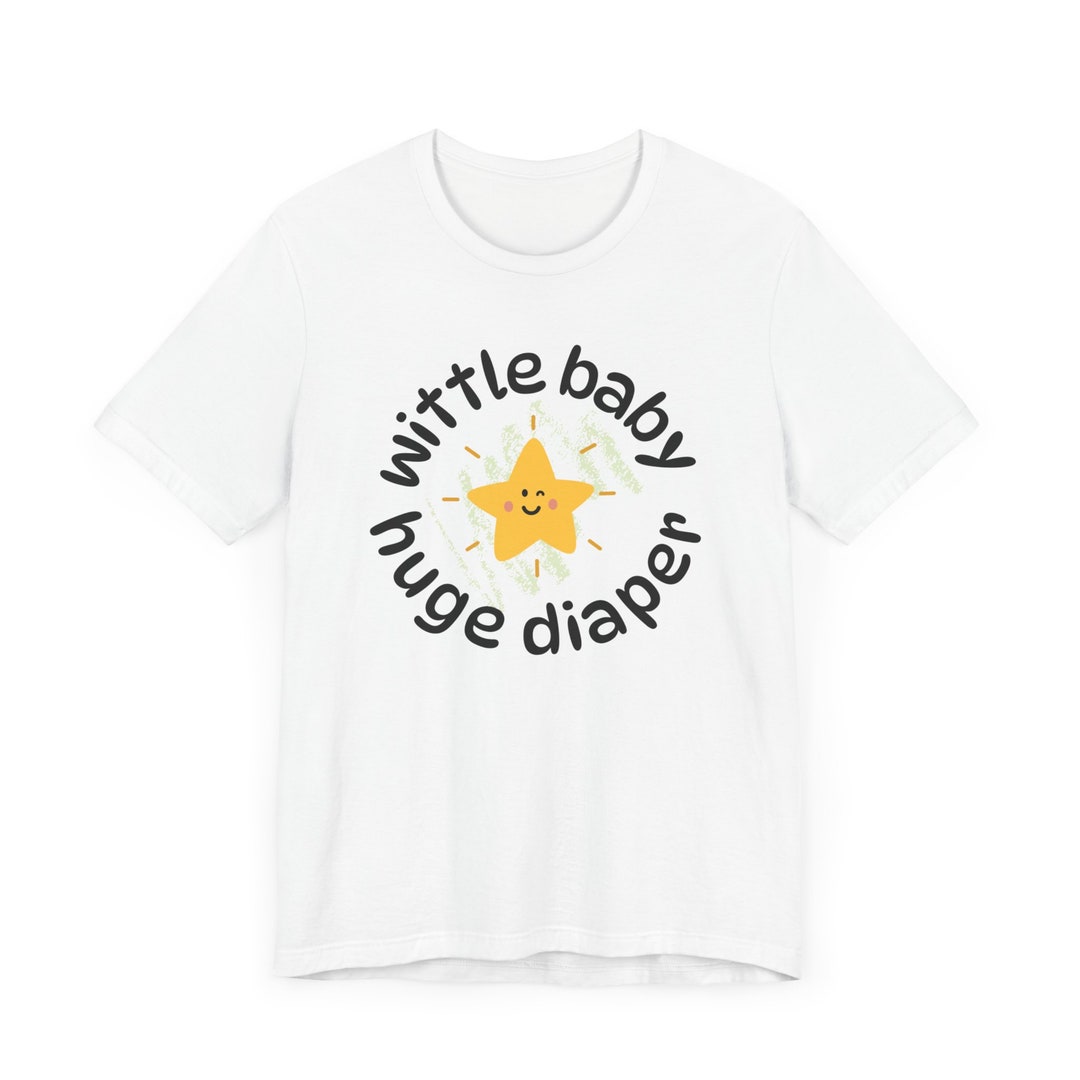 Wittle Baby, Huge Diaper ABDL, Adult Baby Tee Unisex Jersey Short ...