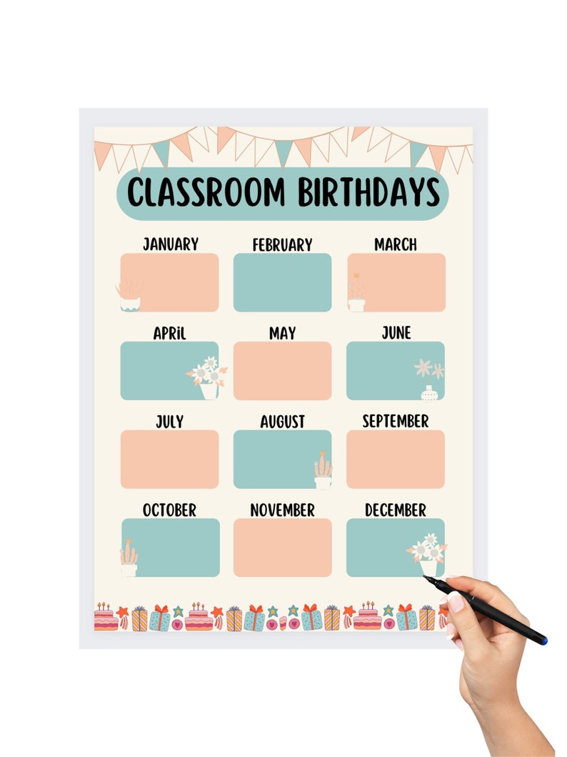 Editable Classroom Birthday Display Printable Fully Editable - Etsy