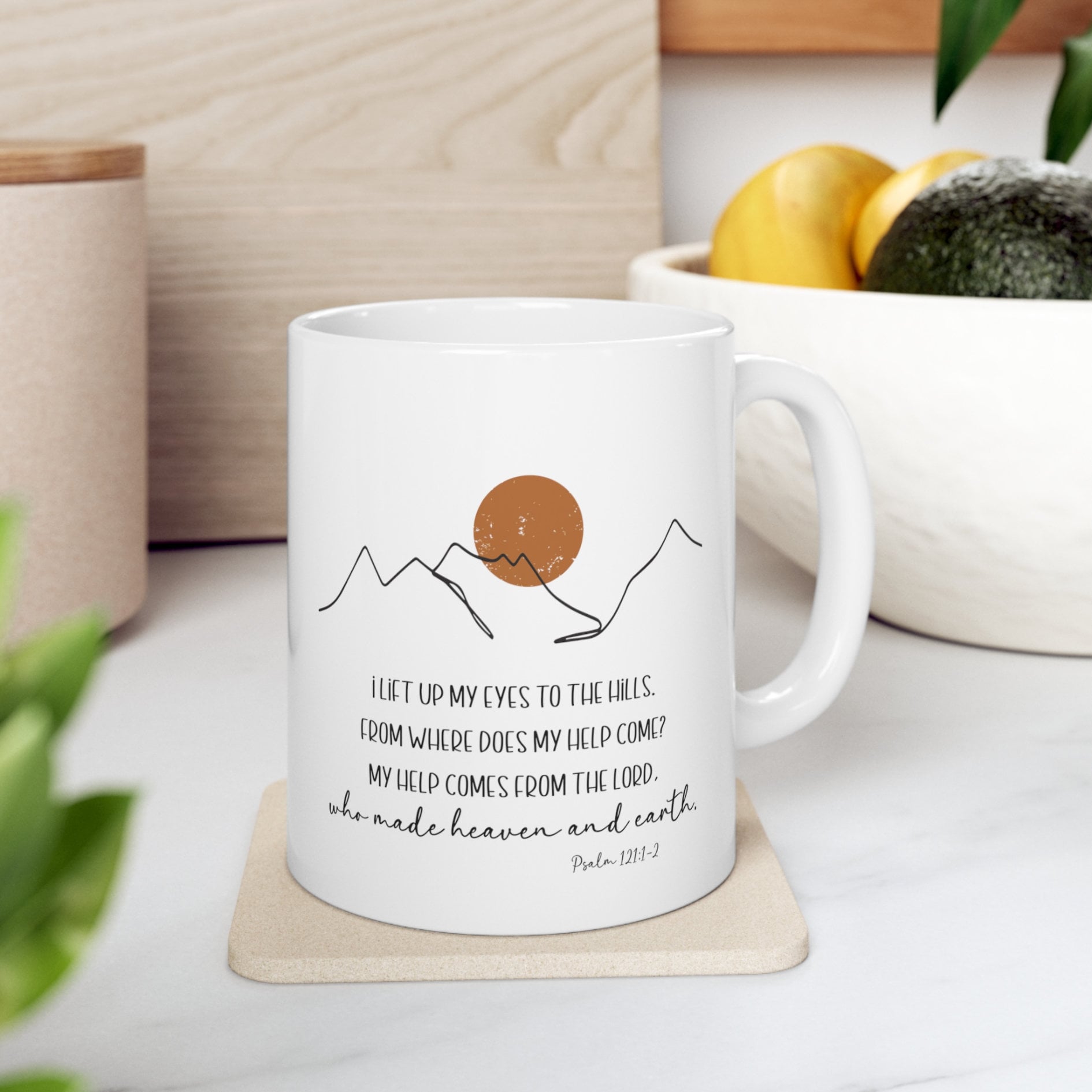 Christian Coffee Mug, Bible Verse Mug, Scripture Verse Mug, I Lift My ...