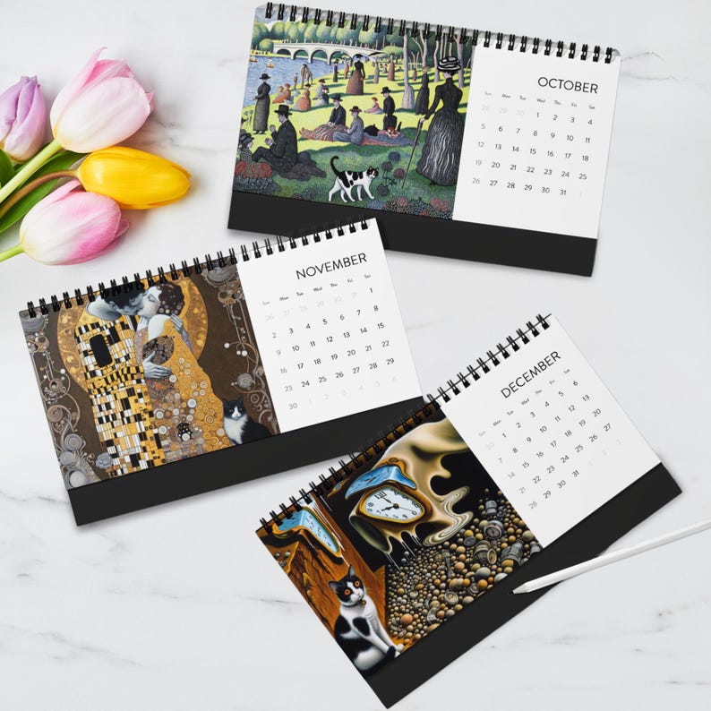 2025 Cats in Art Calendar Cat Art Desktop Calendar Art History Calendar ...