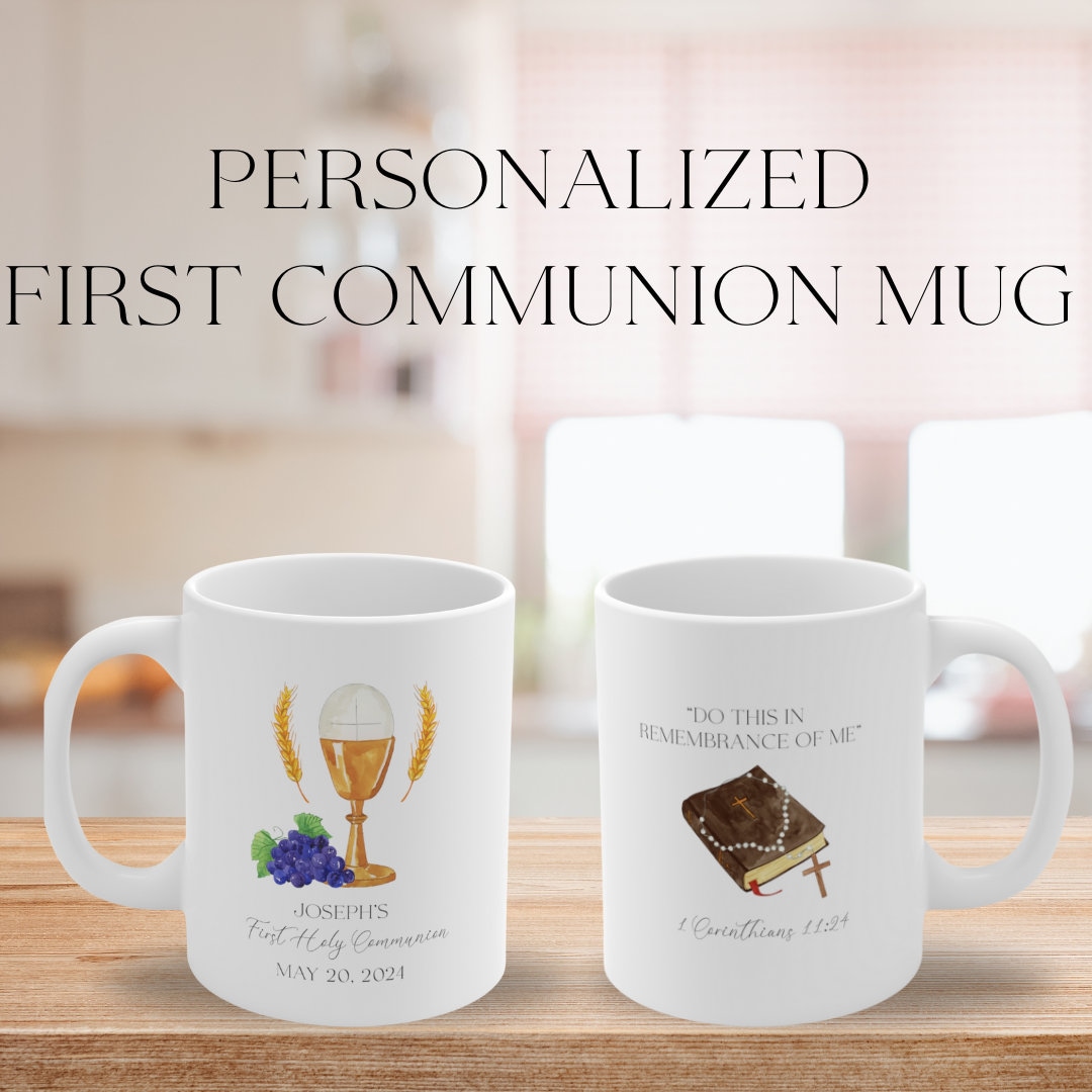 Personalized First Holy Communion Mug, Custom Holy Communion Mug, Holy ...