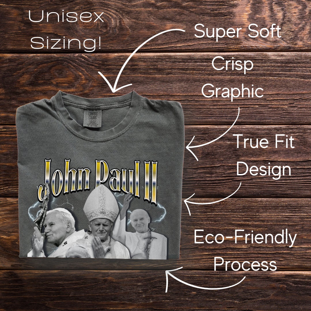John Paul II Retro 90s Shirt, St John Paul II Shirt, Saint JPII Shirt ...