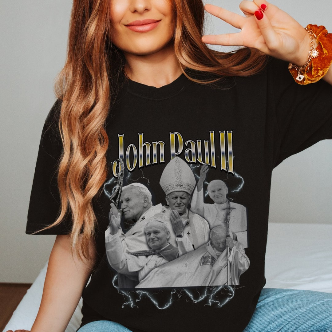 John Paul II Retro 90s Shirt, St John Paul II Shirt, Saint JPII Shirt ...