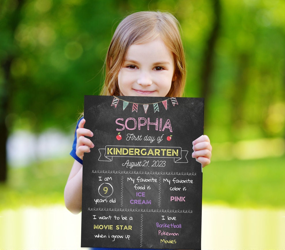 Editable First Day of School Chalkboard Sign, Chalkboard Back to School ...