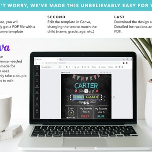 Editable First Day of School Chalkboard Sign, Chalkboard Back to School ...