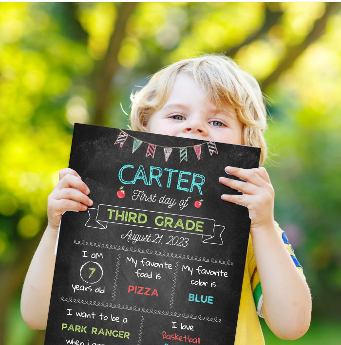 Editable First Day of School Chalkboard Sign, Chalkboard Back to School ...