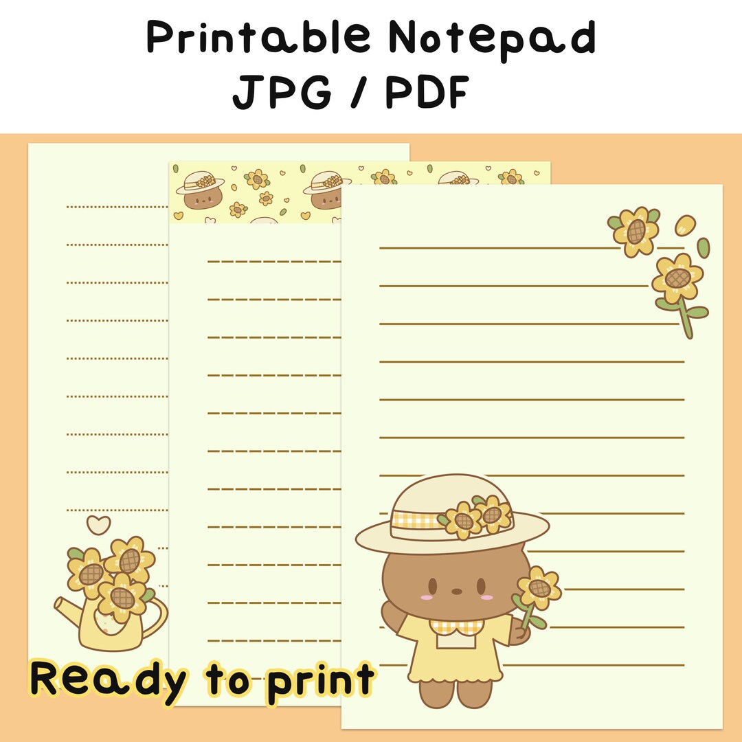 Memo Notes Printable, Note Pad Digital Download, Cute Printable Notepad ...