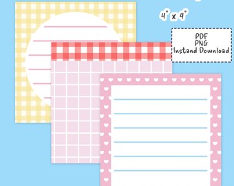 Memo Notes Printable, Note Pad Digital Download, Cute Printable Notepad ...