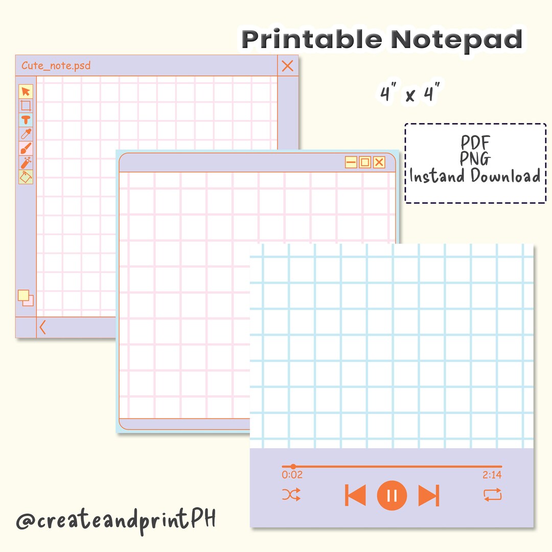 Memo Notes Printable, Note Pad Digital Download, Cute Printable Notepad ...