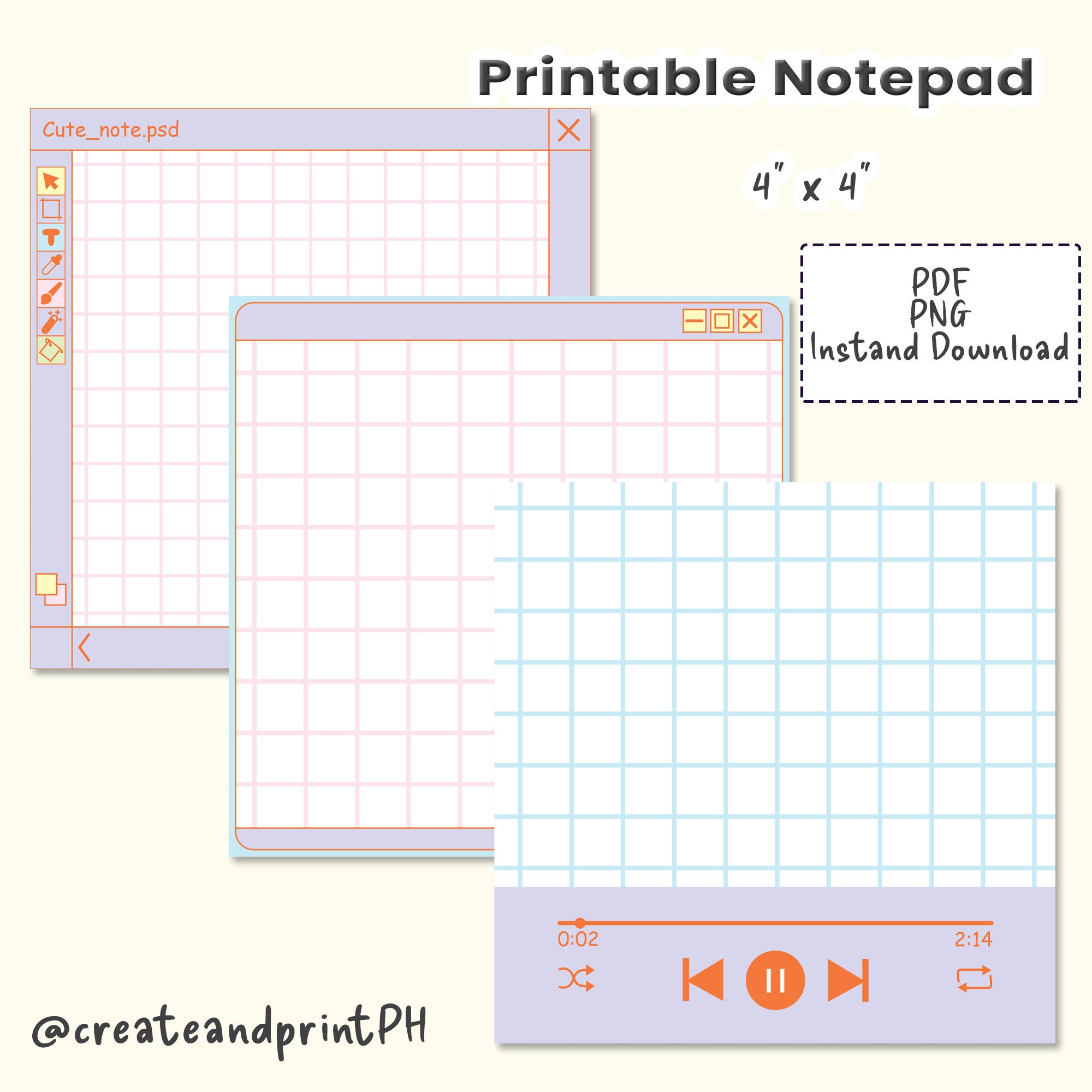 Memo Notes Printable, Note Pad Digital Download, Cute Printable Notepad ...
