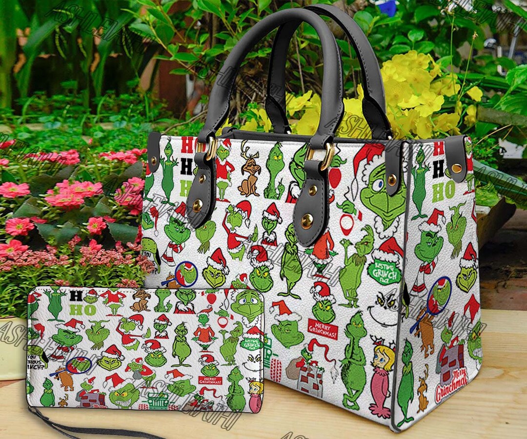Grinch Christmas Leather Bag Grinch Lover Handbag Grinchmas - Etsy