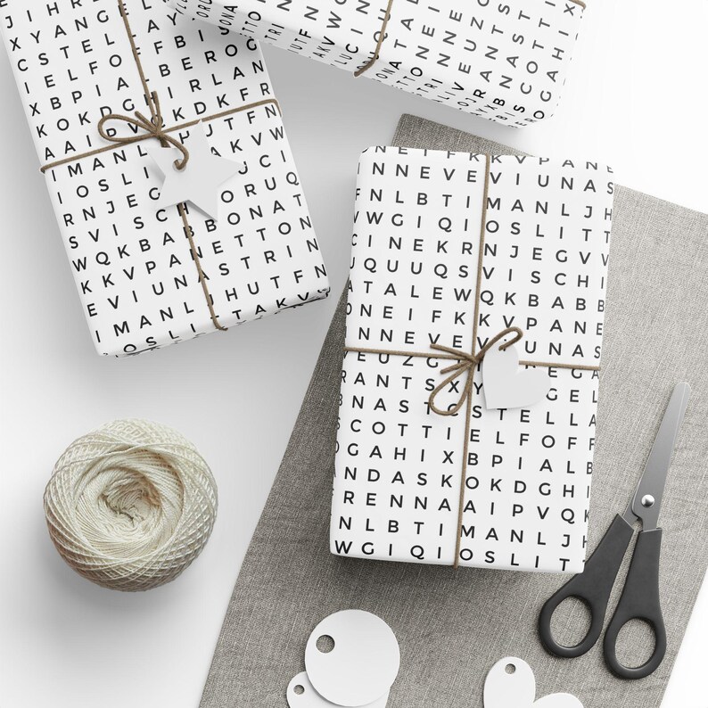 Word Search Wrapping Paper - Etsy