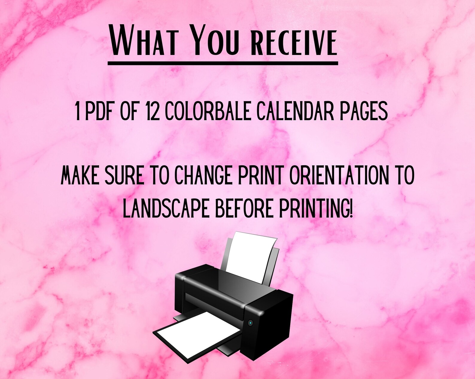 Colorable Monthly Calendar, Monthly Calendar, 12 Month Printable ...