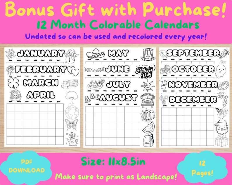 12 Month Coloring Pages, Spanish Coloring Pages, Printable Monthly ...