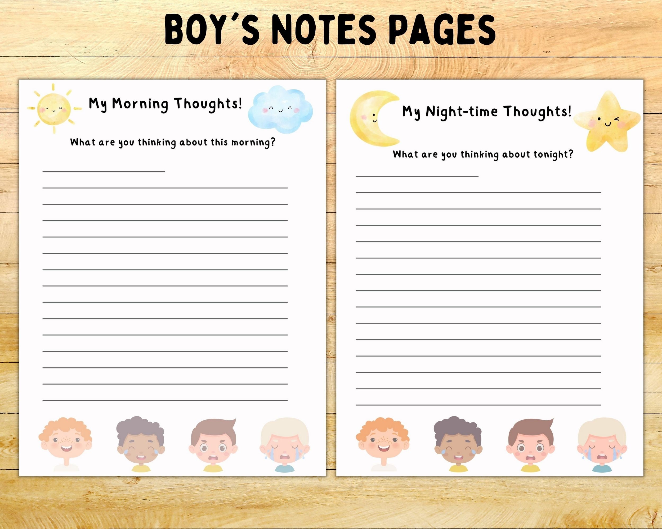 Daily Mood Tracker Journal, Kids Daily Emotions Journal, Daily Journal ...