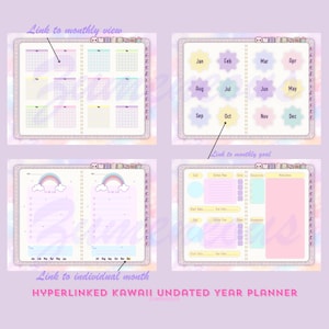 Kawaii Digital Planner, Undated, Goodnotes Hyperlinked (digital ...