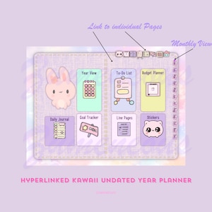 Kawaii Digital Planner, Undated, Goodnotes Hyperlinked (digital ...