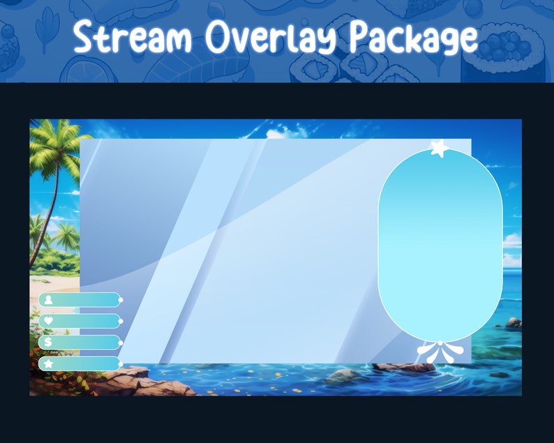 Beach Time Overlay Set Stream Package Schedule Animated - Etsy