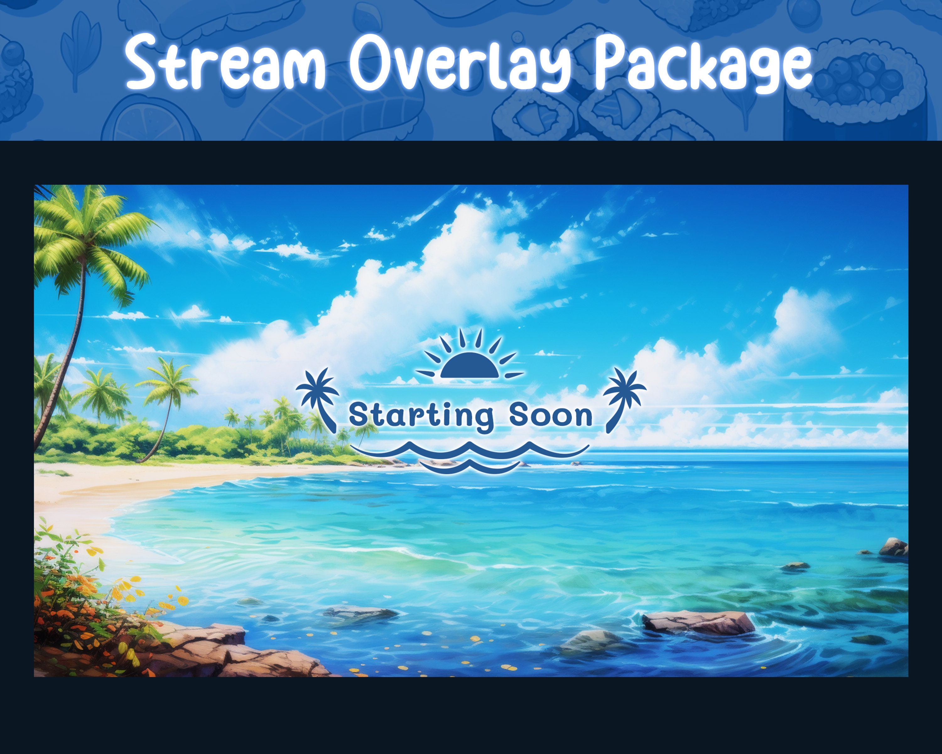 Beach Time Overlay Set Stream Package Schedule Animated - Etsy
