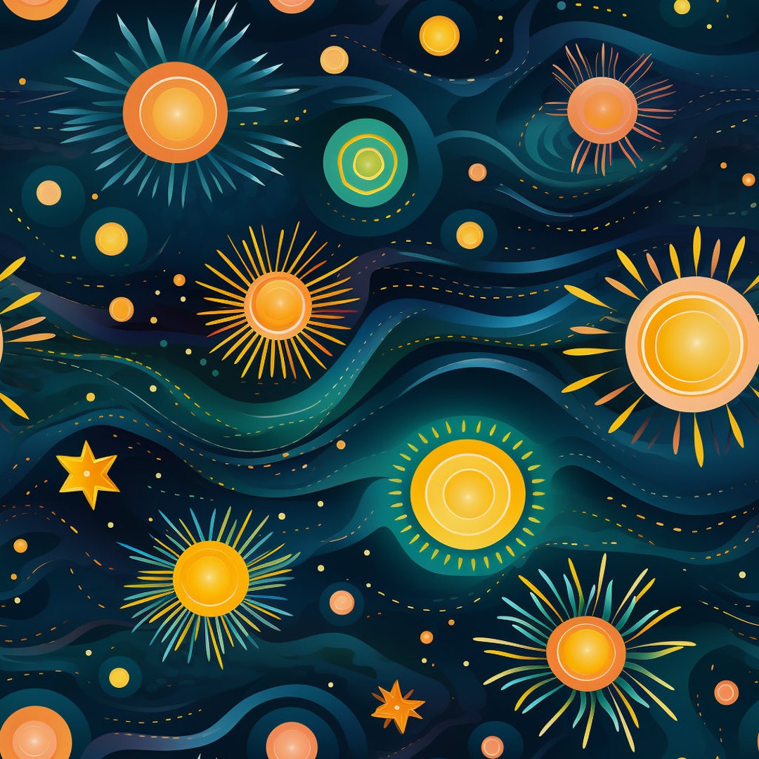 Suns & Moons - Modern Abstract Digital Art Print - Instant Download ...