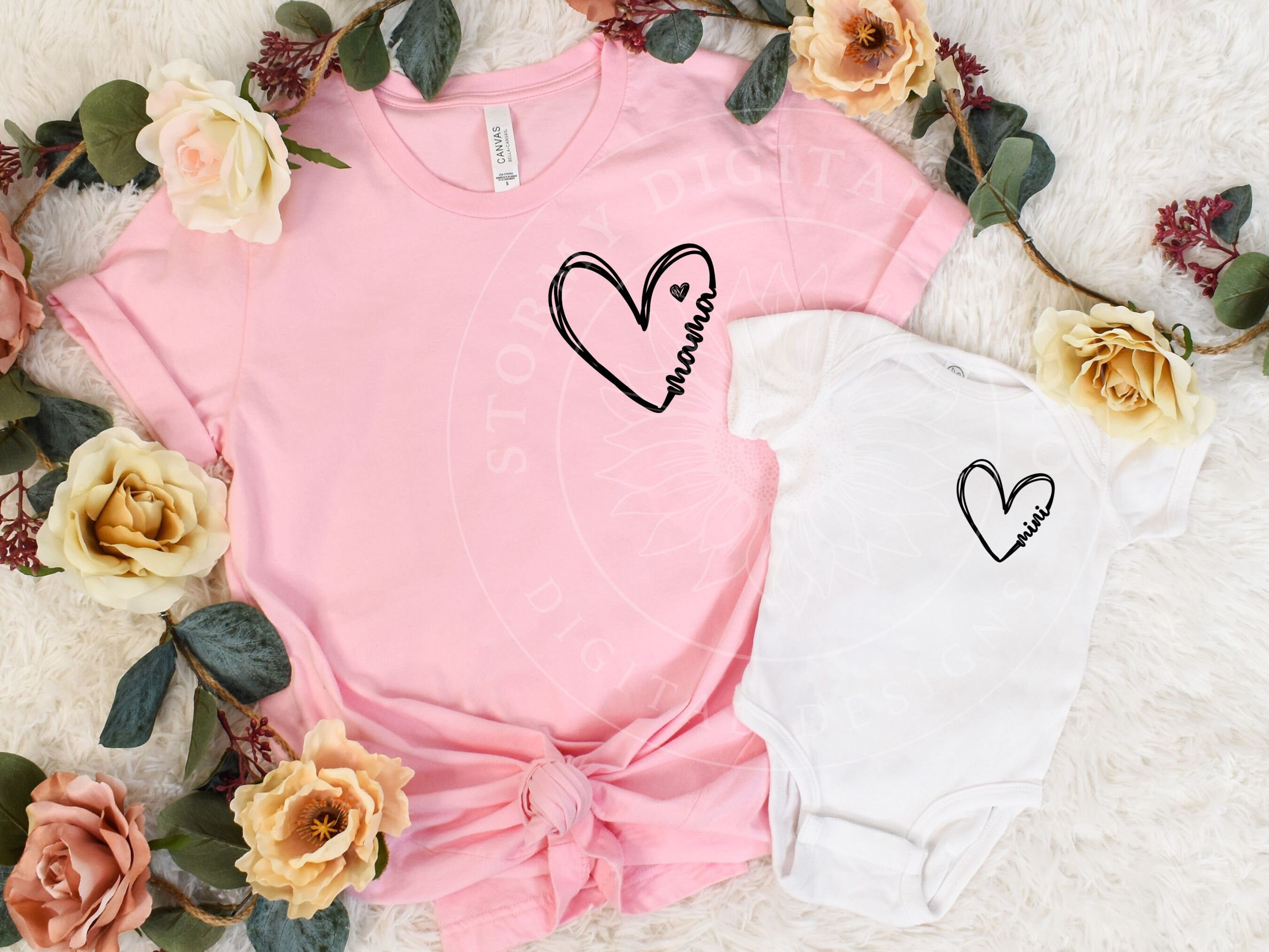 Mama Mini Heart PNG Instant DIGITAL ONLY Sublimation Shirt Design ...