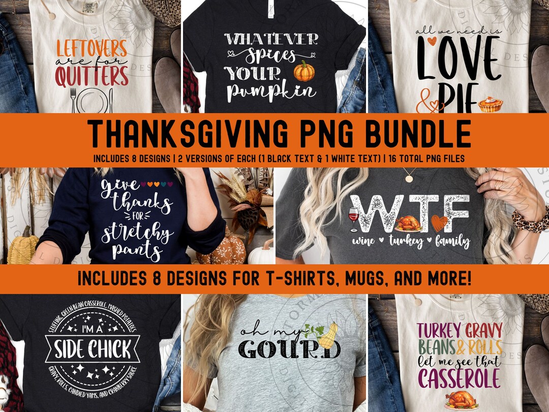 Funny Thanksgiving Group Shirts Bundle PNG Instant DIGITAL ONLY ...