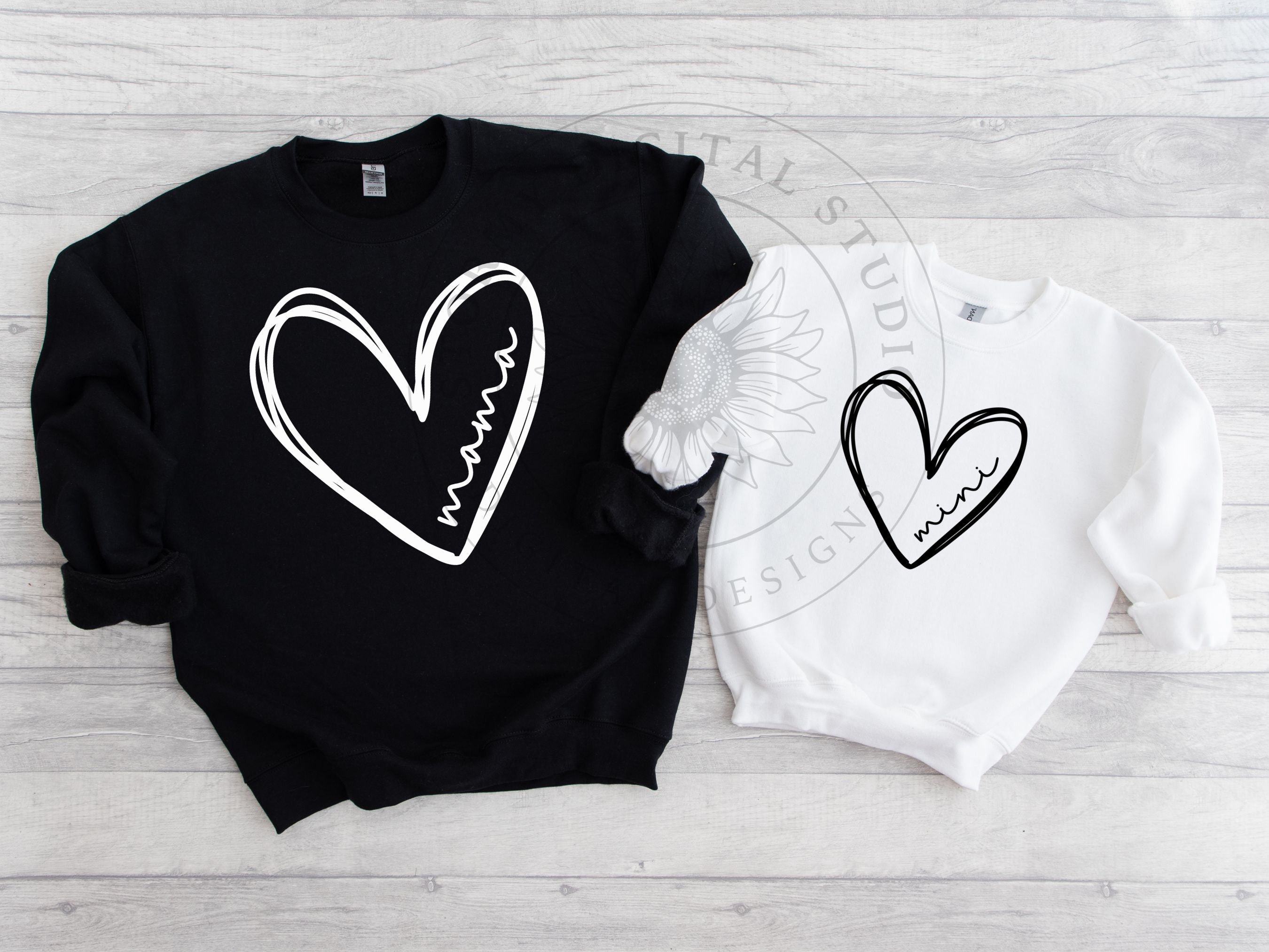 Matching Mama Mini Heart PNG Instant DIGITAL ONLY Sublimation Shirt ...