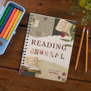 Vintage Reading Journal Printable: Scrapbook Style Book Tracker (PDF ...