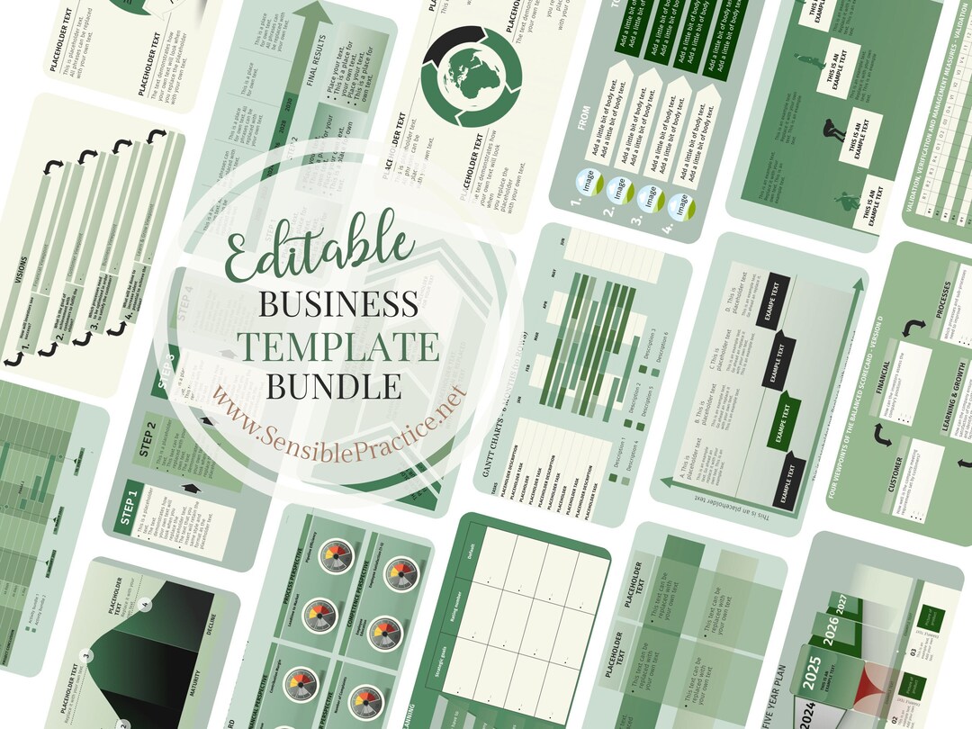 70 Business Template Bundle Digital Editable Bundle, Presentation ...