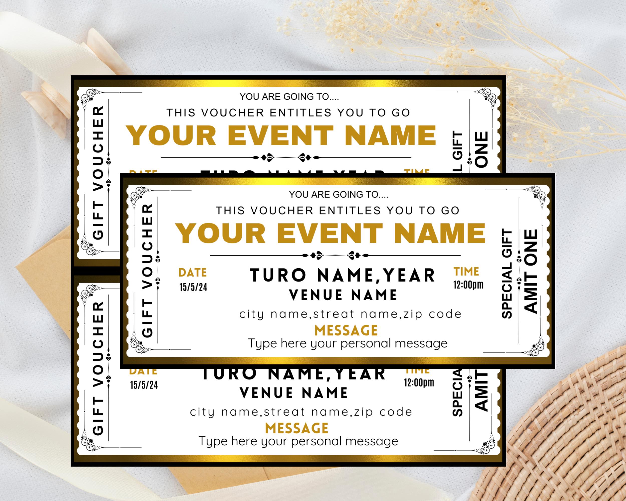 Event Ticket Template, Editable Event Ticket Template,printable Ticket ...