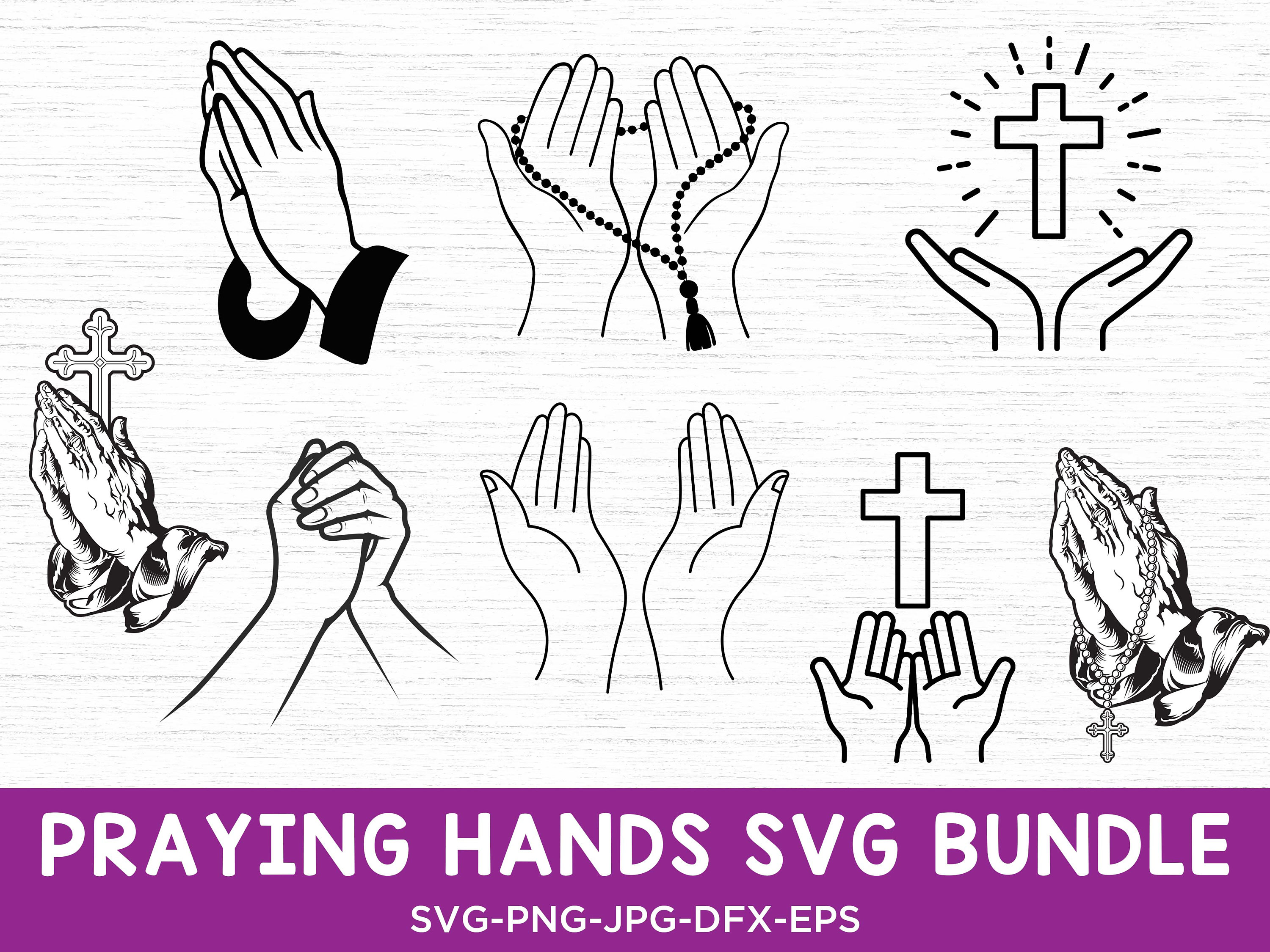 Praying Hands SVG Bundle: Christian Clipart (digital Download) - Etsy