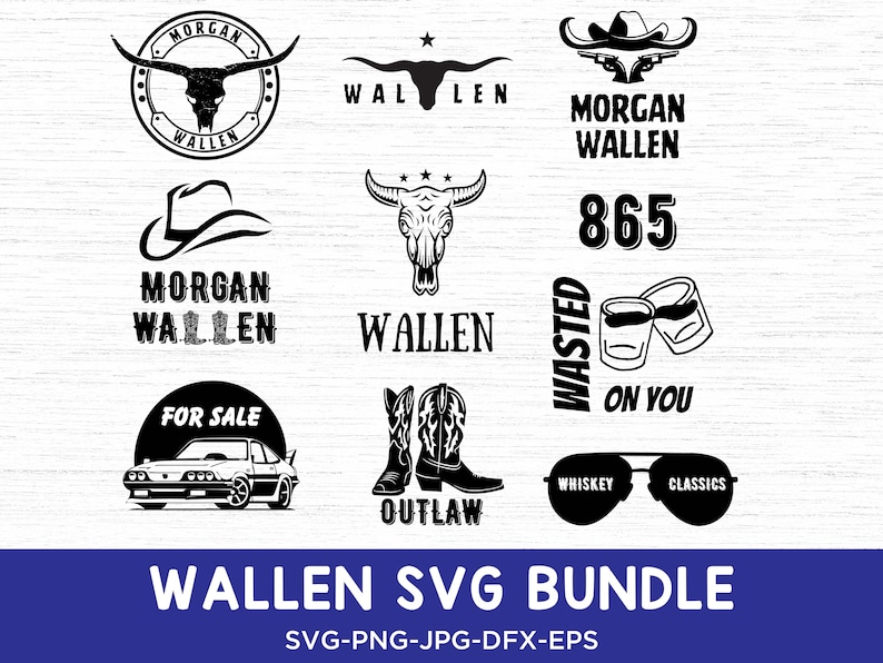 Morgan Wallen SVG Bundle, Cowboy Bull Skull, Retro Western (SVG, PNG ...