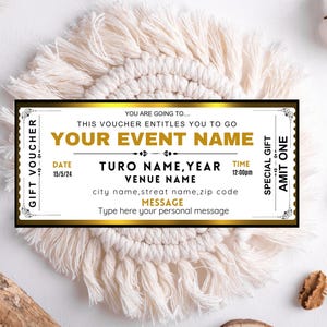 Editable Event Ticket Template: Printable Gift, Concert, Surprise ...