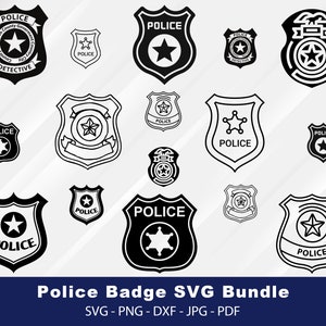 Police Badge Svg Bundle, American Police Badge Outline Svg Png ...