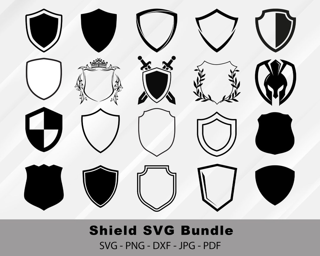 Shield Svg BUNDLE, Flowery Shield SVG, Shield PNG, Shield Clipart ...