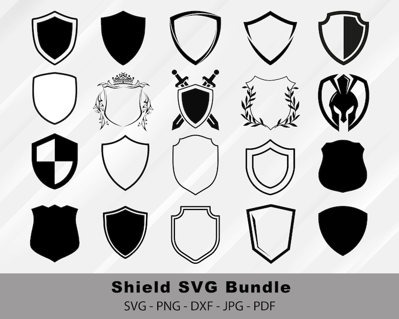 Shield Svg BUNDLE, Flowery Shield SVG, Shield PNG, Shield Clipart ...