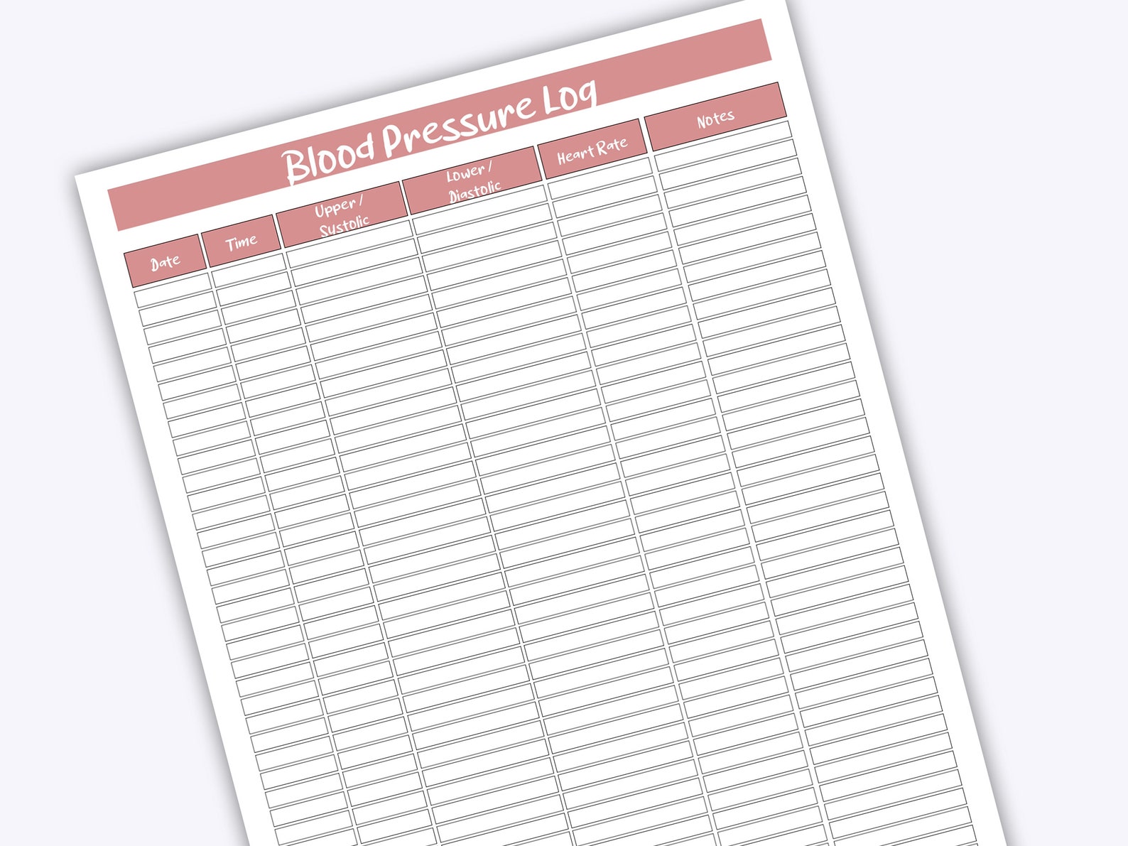 Blood Pressure Log Editable Printable, Monthly Blood Pressure Tracker ...