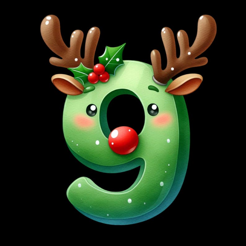 Christmas Reindeer Alphabet Clipart Bundle: Festive PNG Font (digital ...