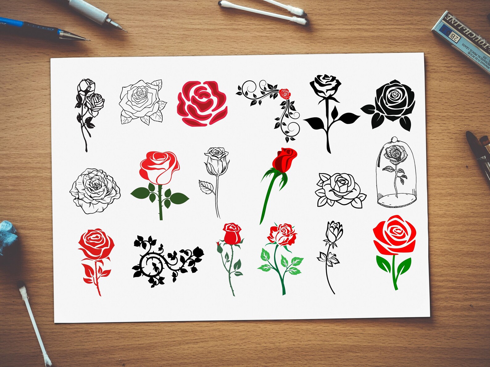 ROSE SVG Bundle, Rose SVG, Rose Clipart, Rose Cut File, Roses Svg, Rose ...