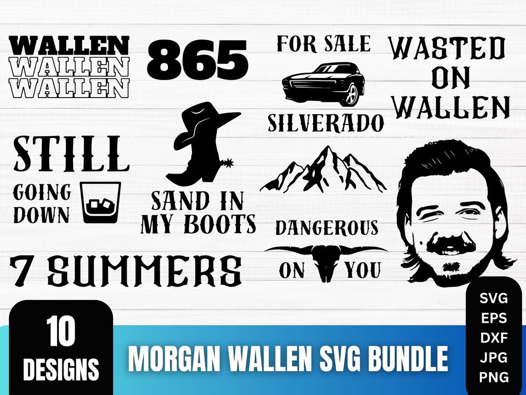 Morgan Wallen SVG Bundle: Cowboy Bull Skull, Retro Western (digital ...