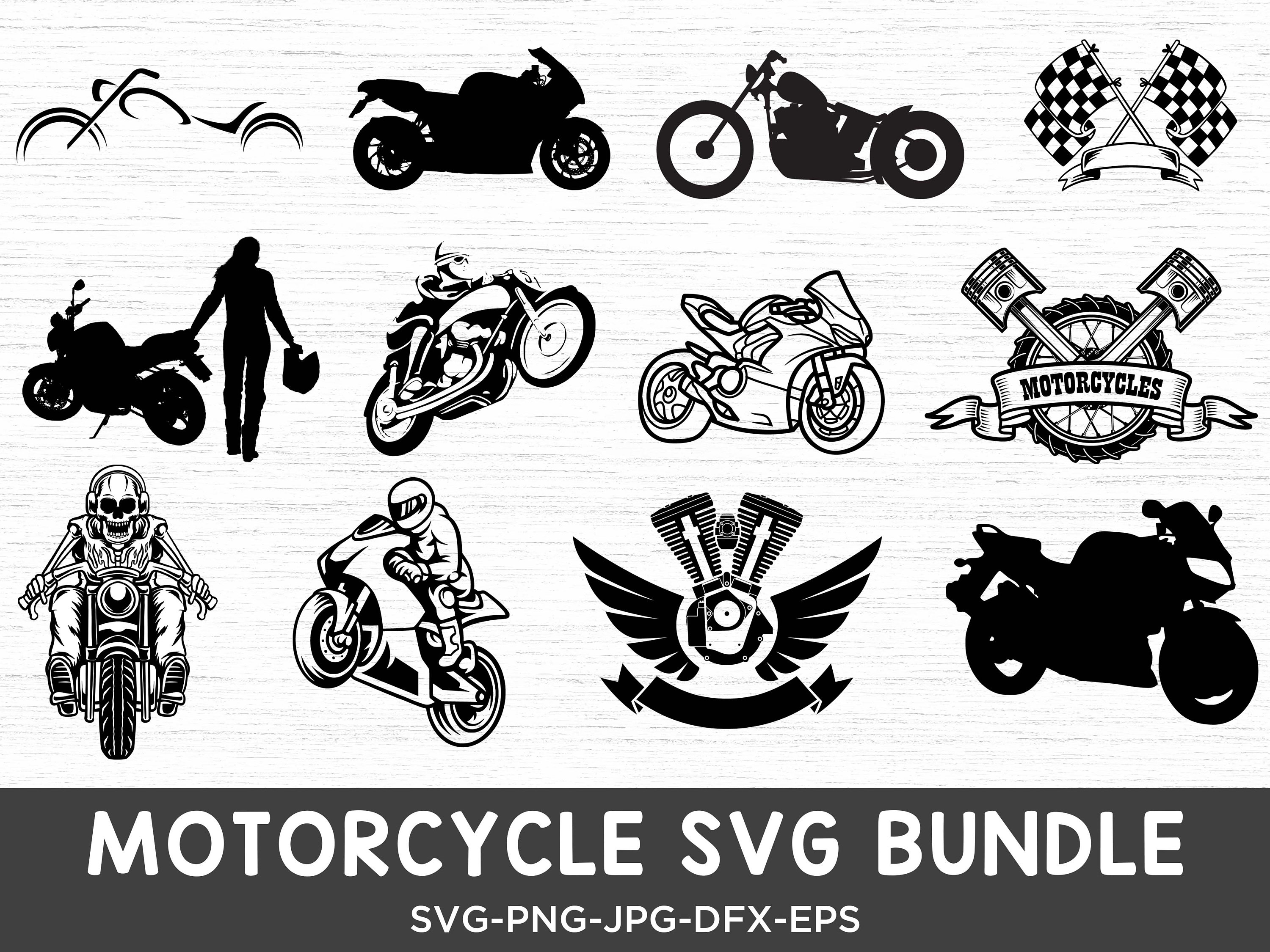 Motorcycle Svg Bundle, Motorcycle Clipart, Motorcycle Stickers ...