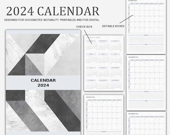 2024 Calendar and Important Dates Page Editable, 2024 Calendar Template ...