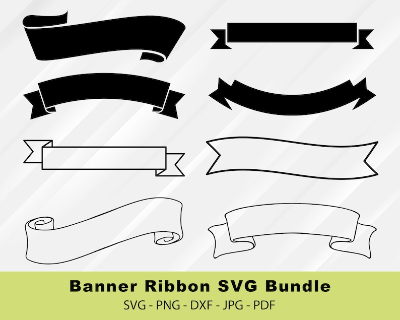 Ribbon Banner SVG Bundle (digital Files) - Etsy