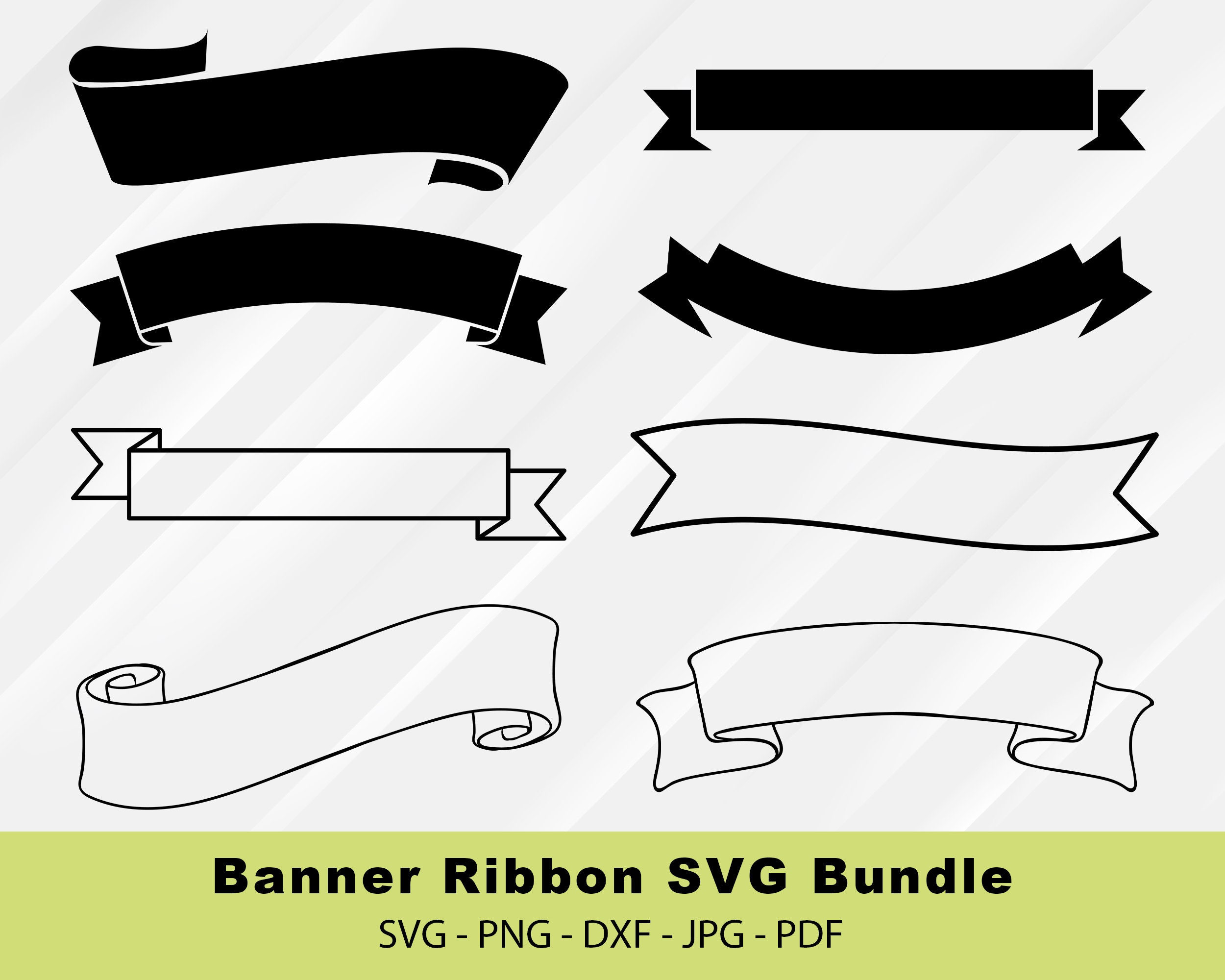 Banner Svg Bundle, Banner Clipart, Banner Png, Banner Vector, Banner Outline, Ribbon Svg, Ribbon ...